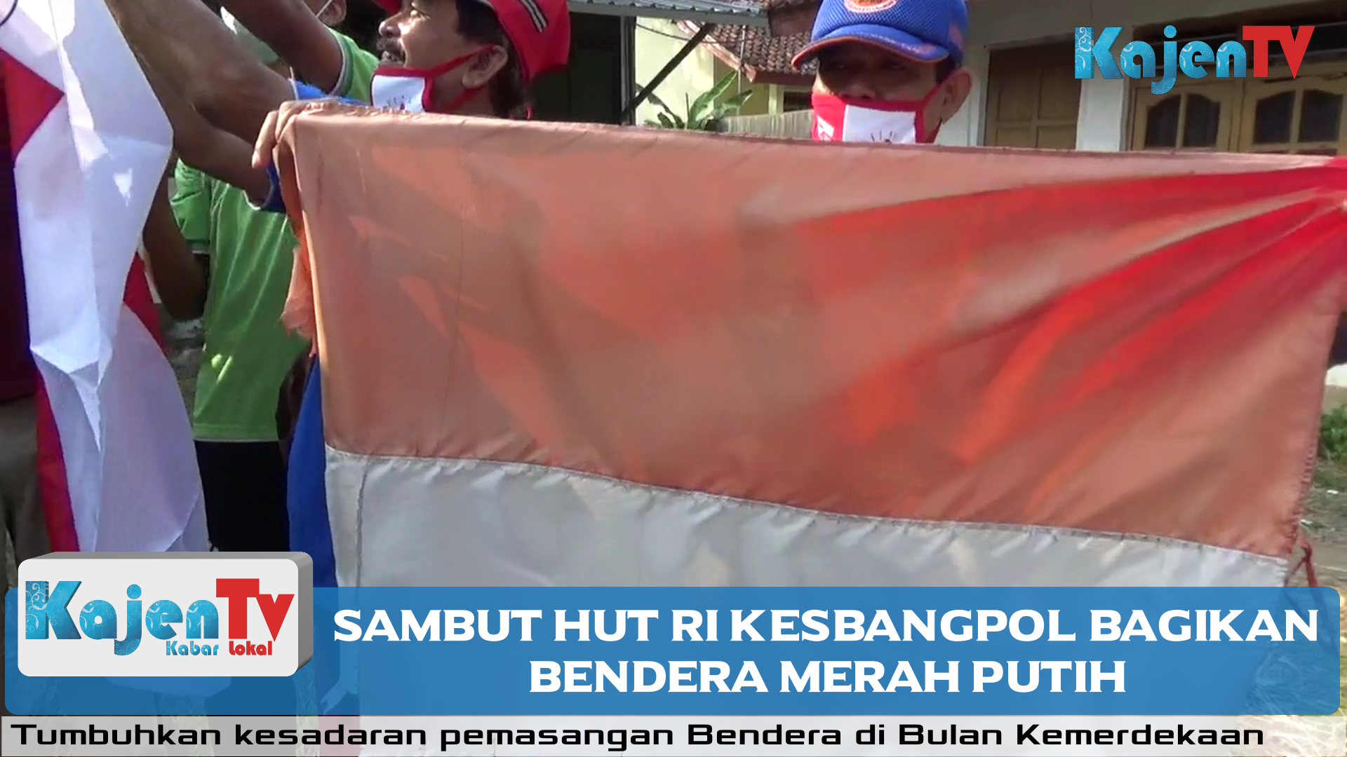 Sambut HUT RI Kesbangpol bagikan Bendera Merah Putih » KajenTv News